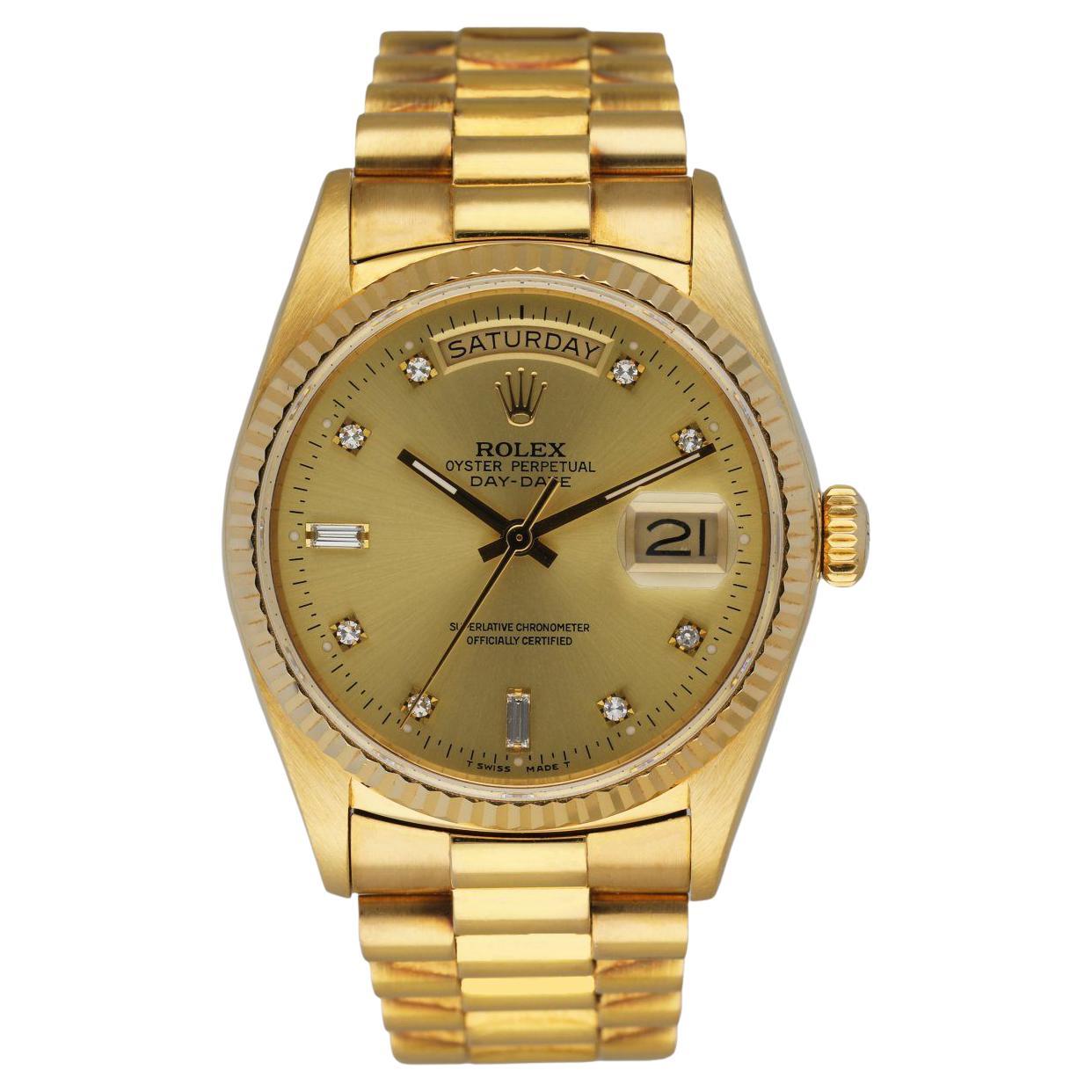 Rolex Yellow Gold Lapis Dial Day-Date Wristwatch Ref 18038 at 1stDibs