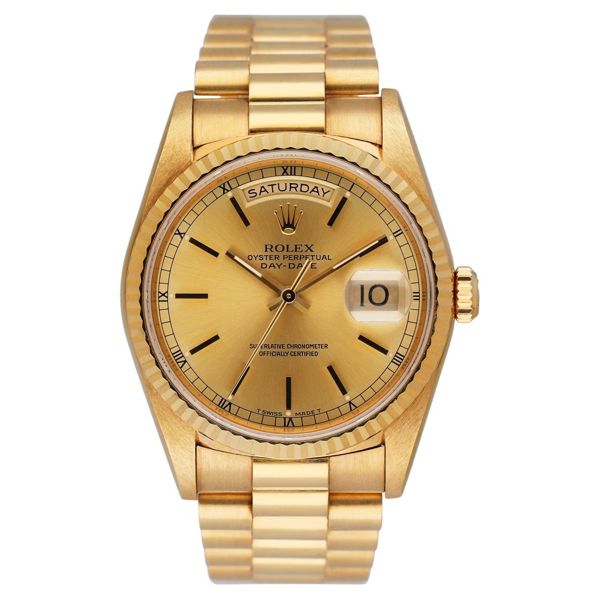 Rolex Day-Date 36 Diamond Jubilee 18 Karat Yellow Gold 18238 at 1stDibs