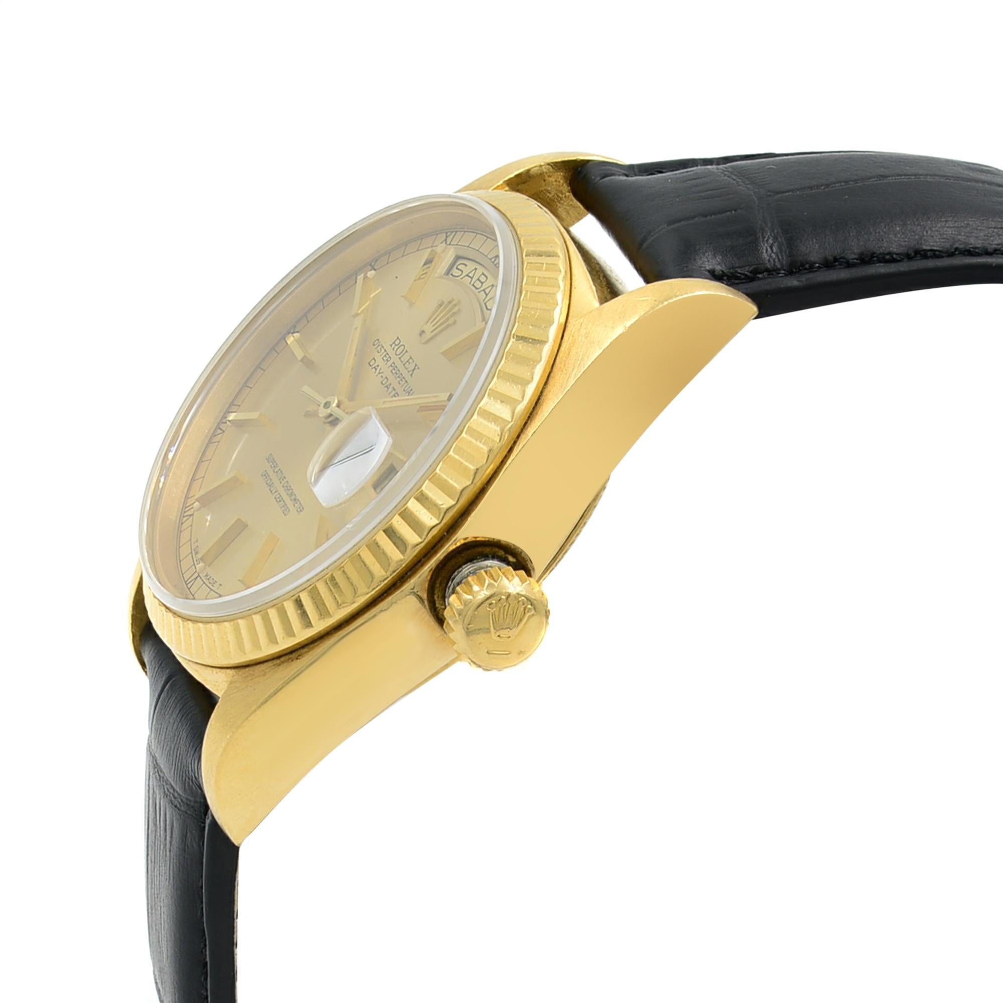 Rolex Day-Date 18 Karat Gold Champagne Spanish Calendar Automatic Watch ...