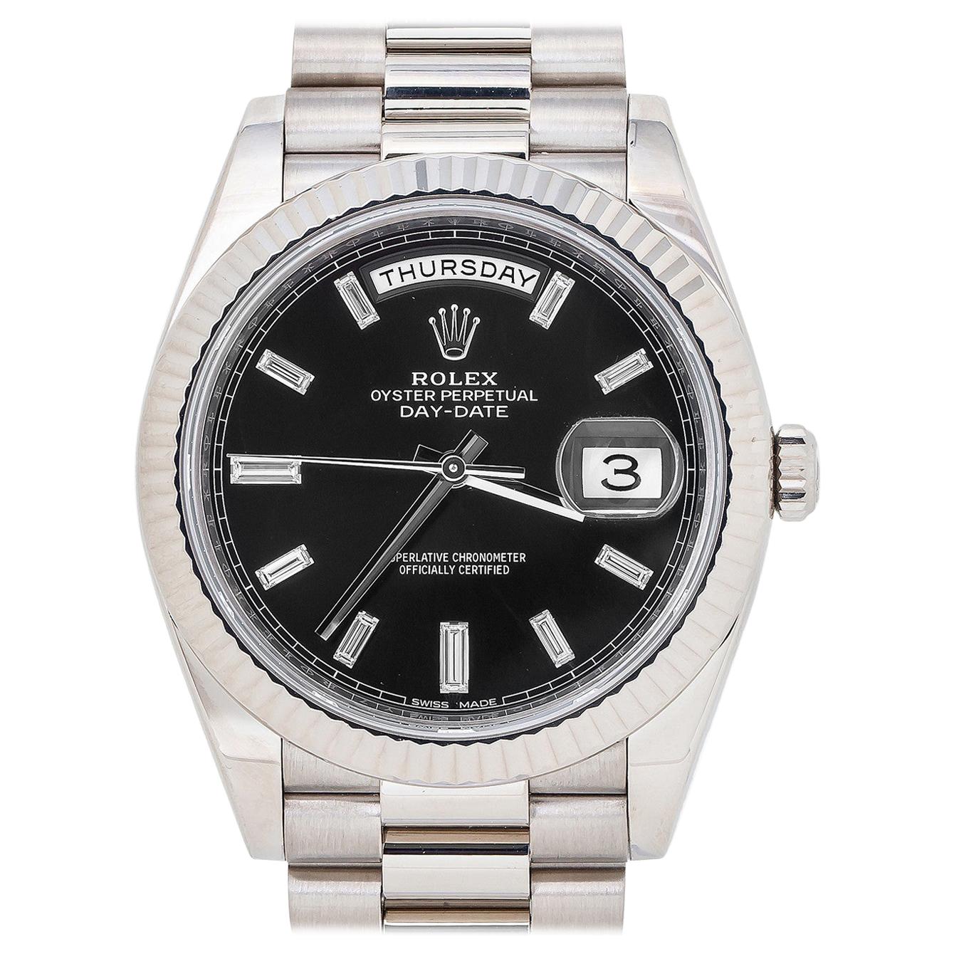 Rolex Day-Date 228239, Black Dial, Certified and Warranty For Sale at ...