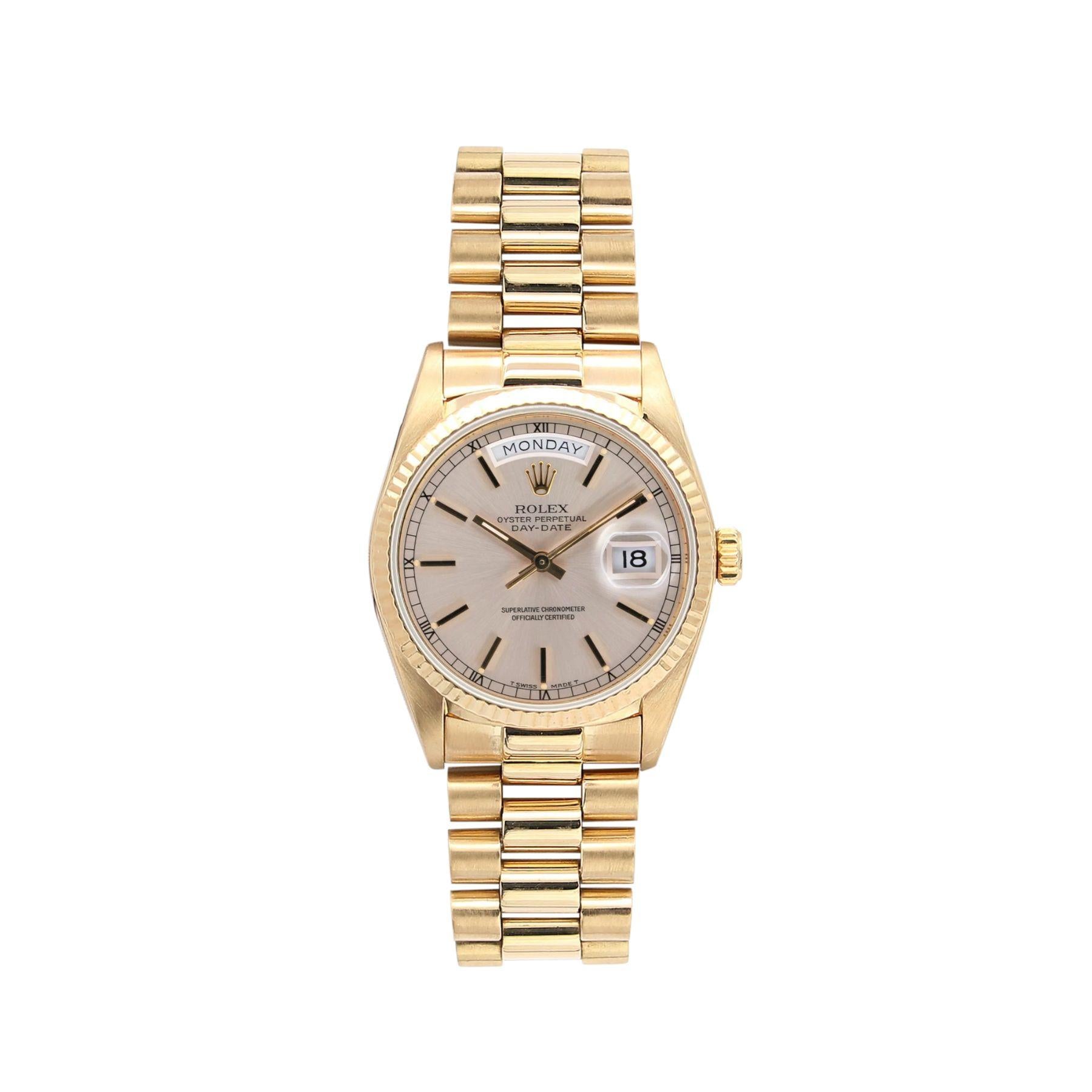 Rolex Day-Date 36 18038 Silver Dial - Full Set, Luxurious and Timeless ...
