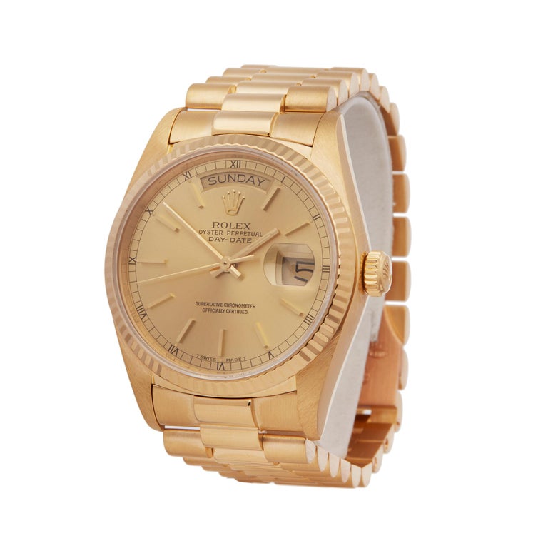 Rolex Day-Date 36 18K Yellow Gold 18038 at 1stDibs | rolex day date 36 ...