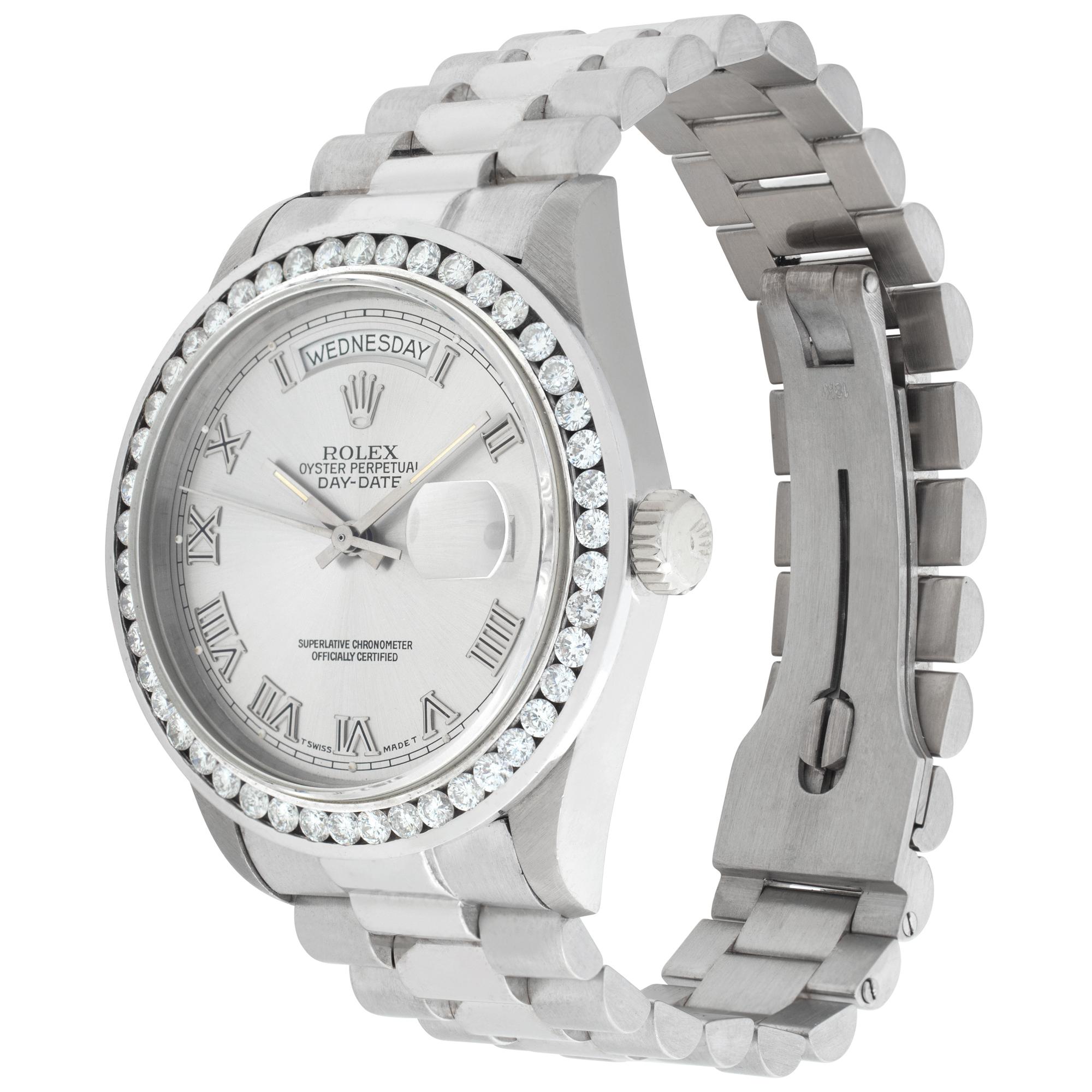 Rolex Day-Date 18k White Gold Wristwatch Ref 18039b at 1stDibs