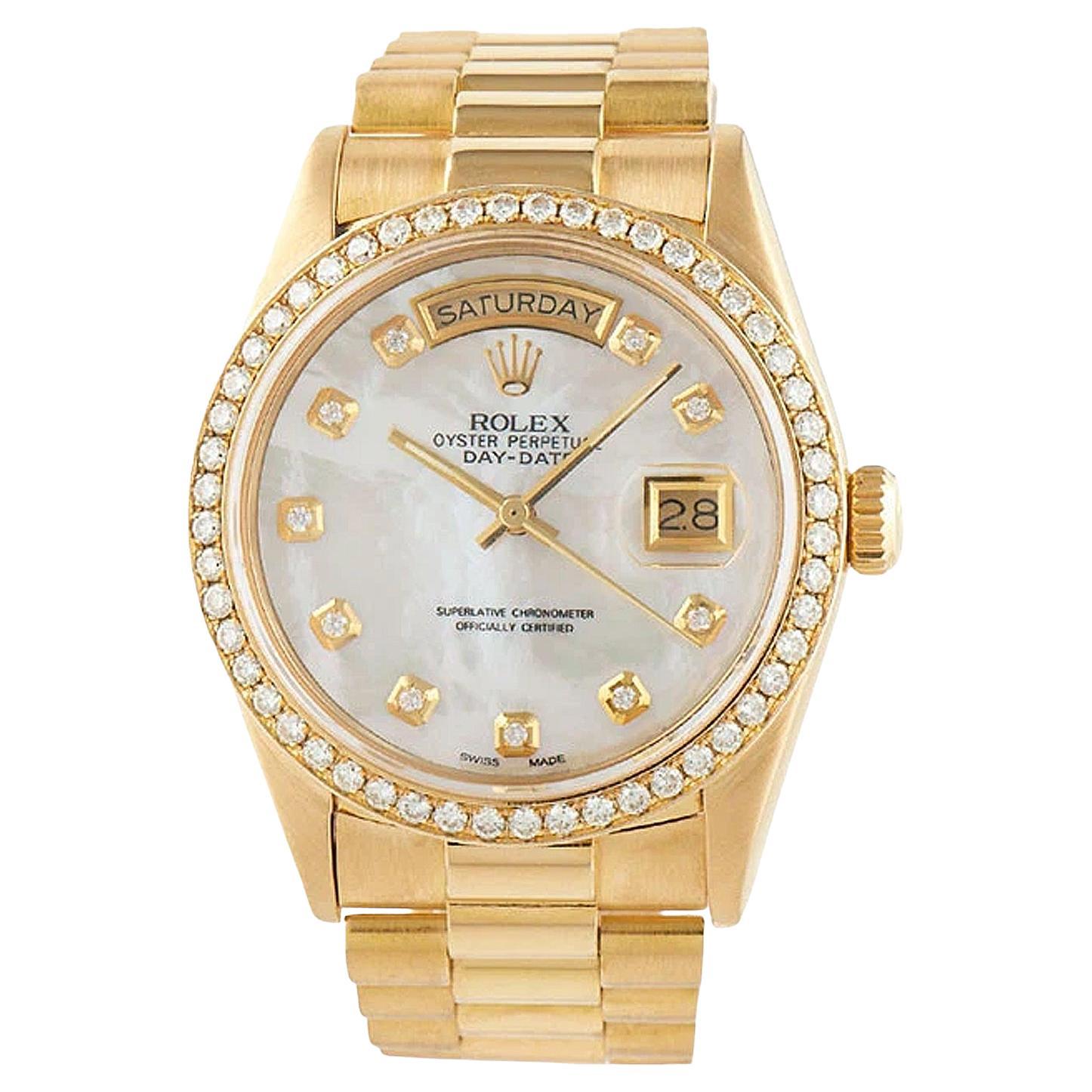 Rolex 1803 Day-Date Oyster Perpetual 36mm 18k Rose Gold Watch at ...