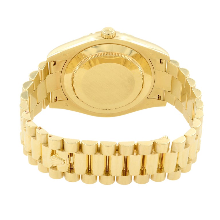 Rolex Day-Date 40 Diagonal Motif Dial Yellow Gold Automatic Men’s Watch ...