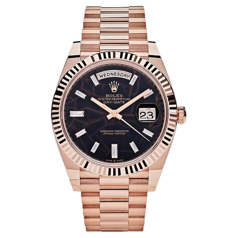 Rolex Montre Day-Date 40 en or rose avec cadran Eisenkiesel et diamant ...