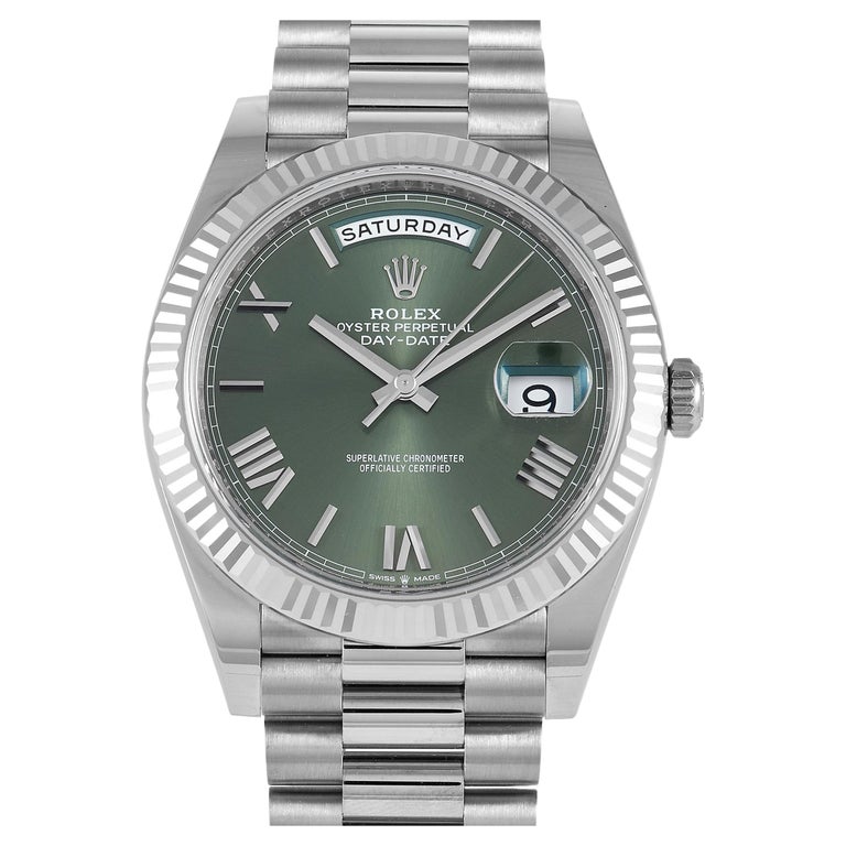 Rolex Day-Date 40 White Gold Green Dial Watch 228239-0033 For Sale at ...