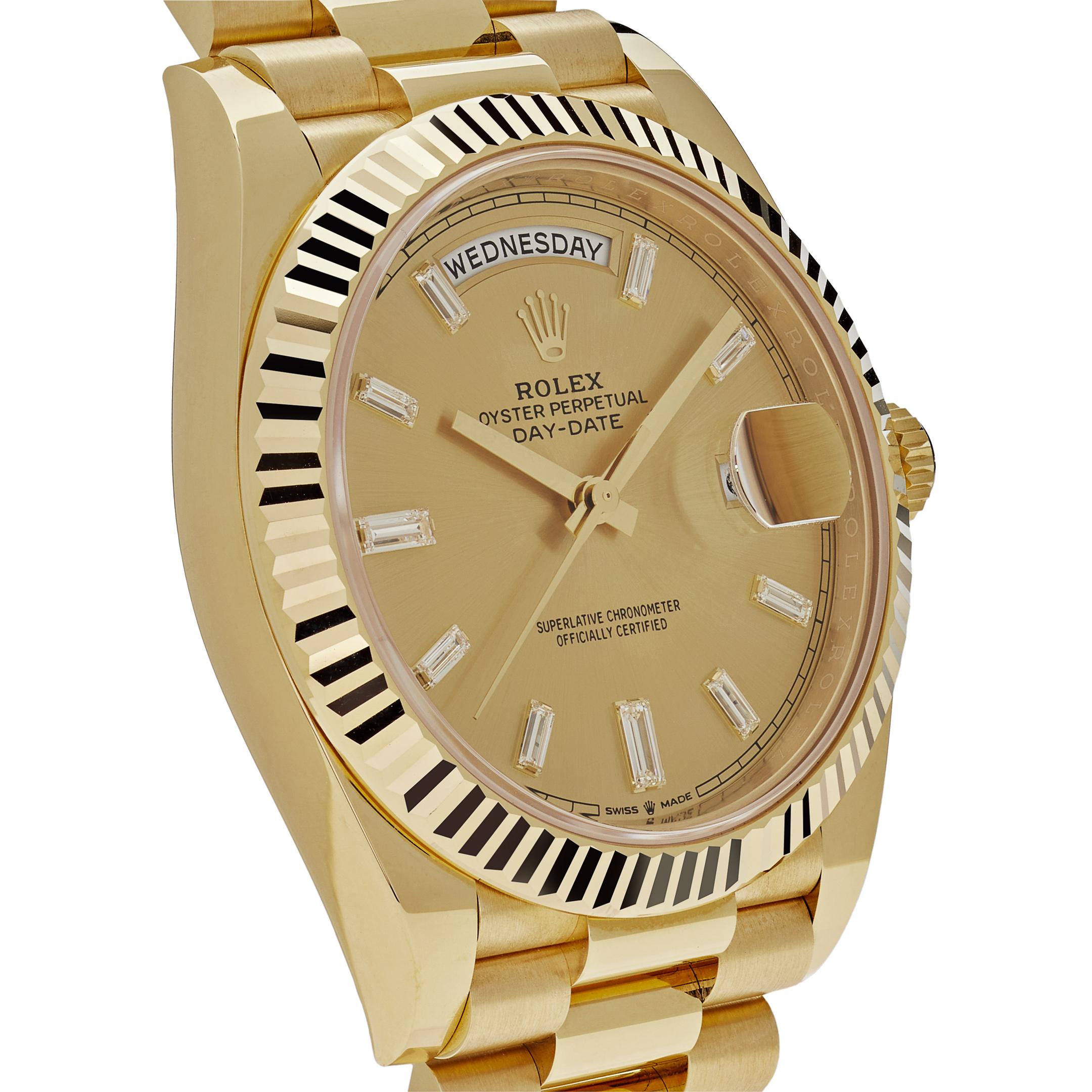 Rolex Day-Date Yellow Gold Champagne Diamond Dial 228238 For Sale at ...