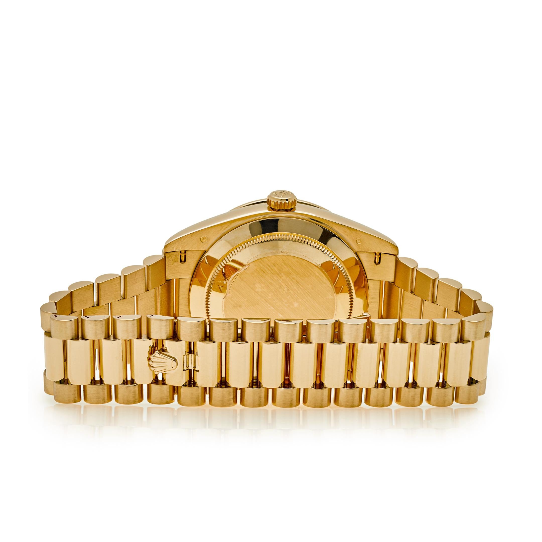 Rolex Day-Date 40 Yellow Gold Diamond/Ruby Roman Dial Ruby Bezel ...