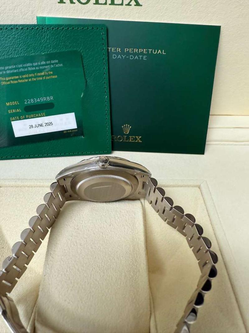 Rolex Day-Date 40mm Blue Ombré Dial Diamond Bezel White Gold Watch ...