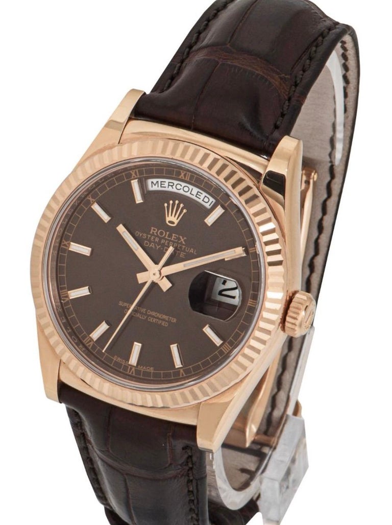 Rolex Day-Date Chocolate Dial 118135 Watch For Sale at 1stDibs