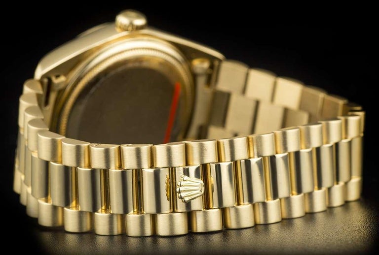 Rolex Day-Date Gold Maroon Vignette Diamond Dial 18038 Automatic ...