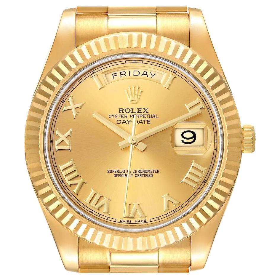 Rolex Yellow Gold President Perpetual White Dial Roman Numerals ...