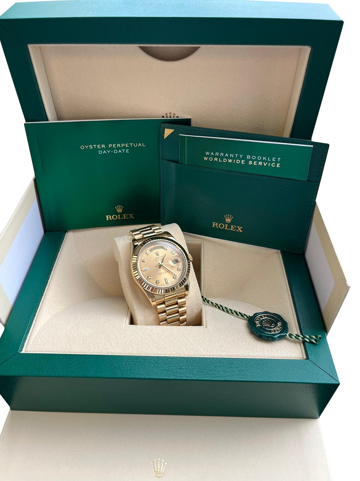 Rolex Day-Date II 41mm 18K Yellow Gold Diamond Dial Jubilee Men's Watch ...