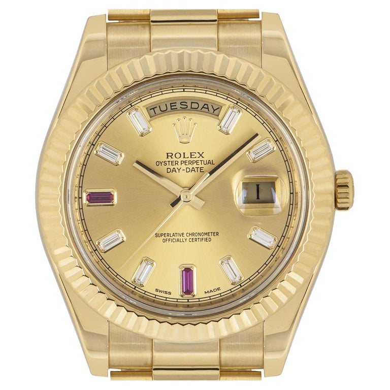 Rolex Day-Date II Diamond & Ruby Dial 218238 - Great Gifts Club