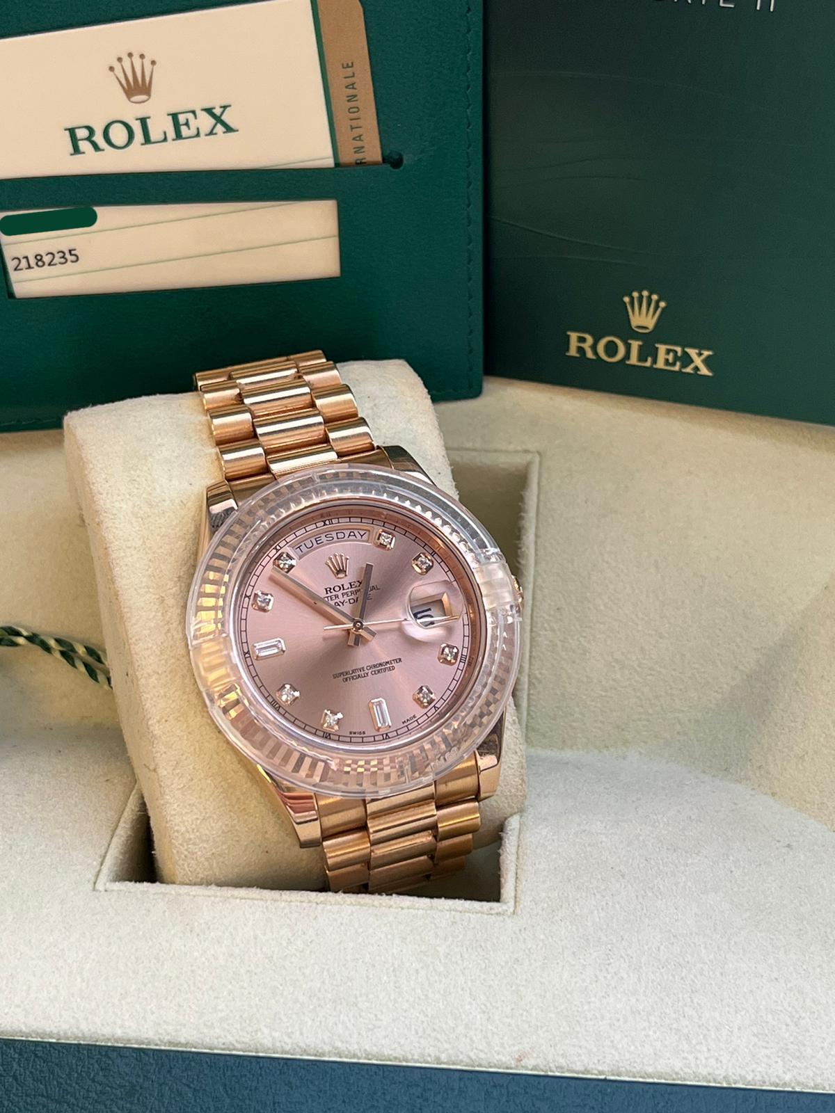 Rolex Day-Date II President 41mm 18K Rose Gold Pink 2016 Diamond Dial ...