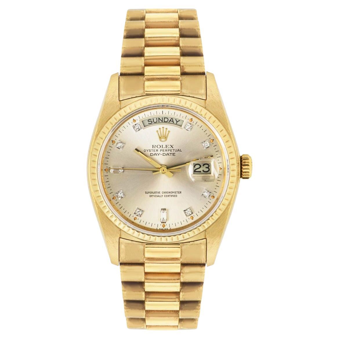 Rolex Day-Date NOS Diamond Dial 18038 For Sale at 1stDibs