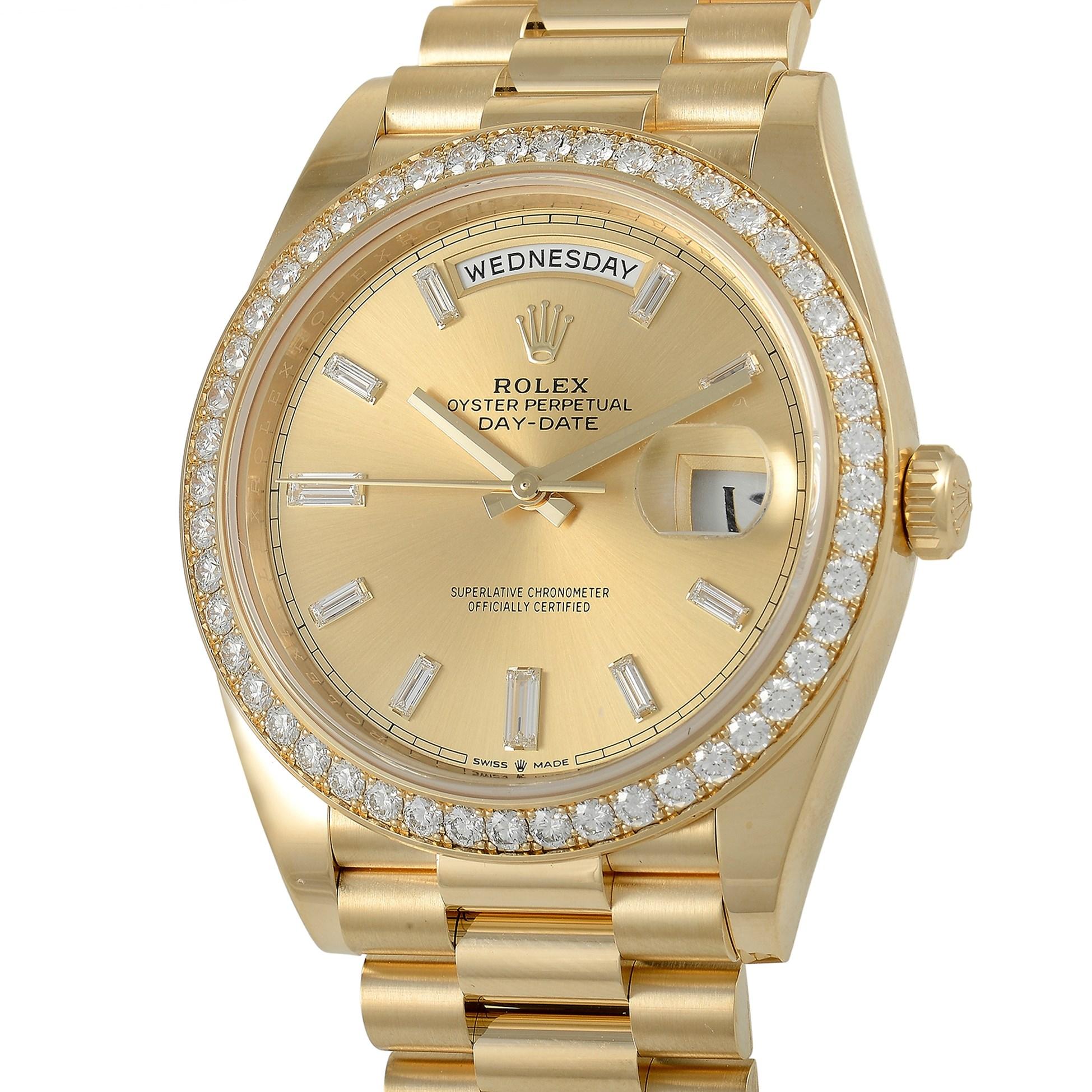 Rolex Day-Date President Diamond Bezel Watch 228348RBR at 1stDibs ...