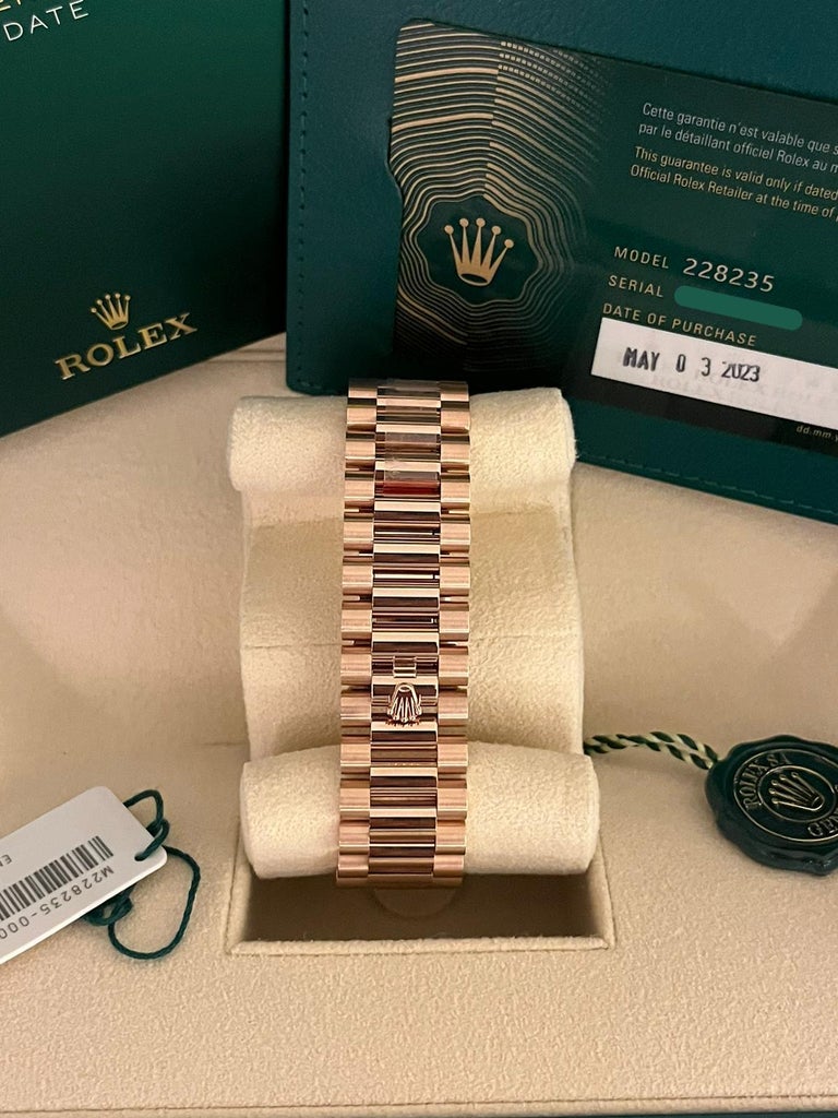Rolex Day-Date President Rose Gold Chocolate Roman Dial Watch 228235 ...