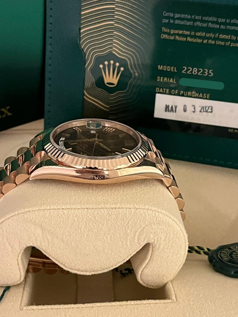 Rolex Day-Date President Rose Gold Chocolate Roman Dial Watch 228235 ...