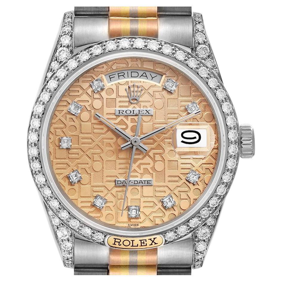 Rolex Tridor Gold Masterpiece Day-Date Wristwatch Ref 18948 at 1stDibs