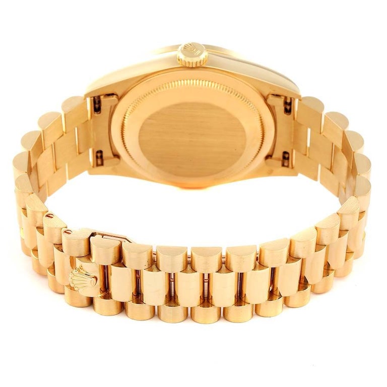 Rolex Day-Date President Yellow Gold Pleiades Diamond Dial Mens Watch ...