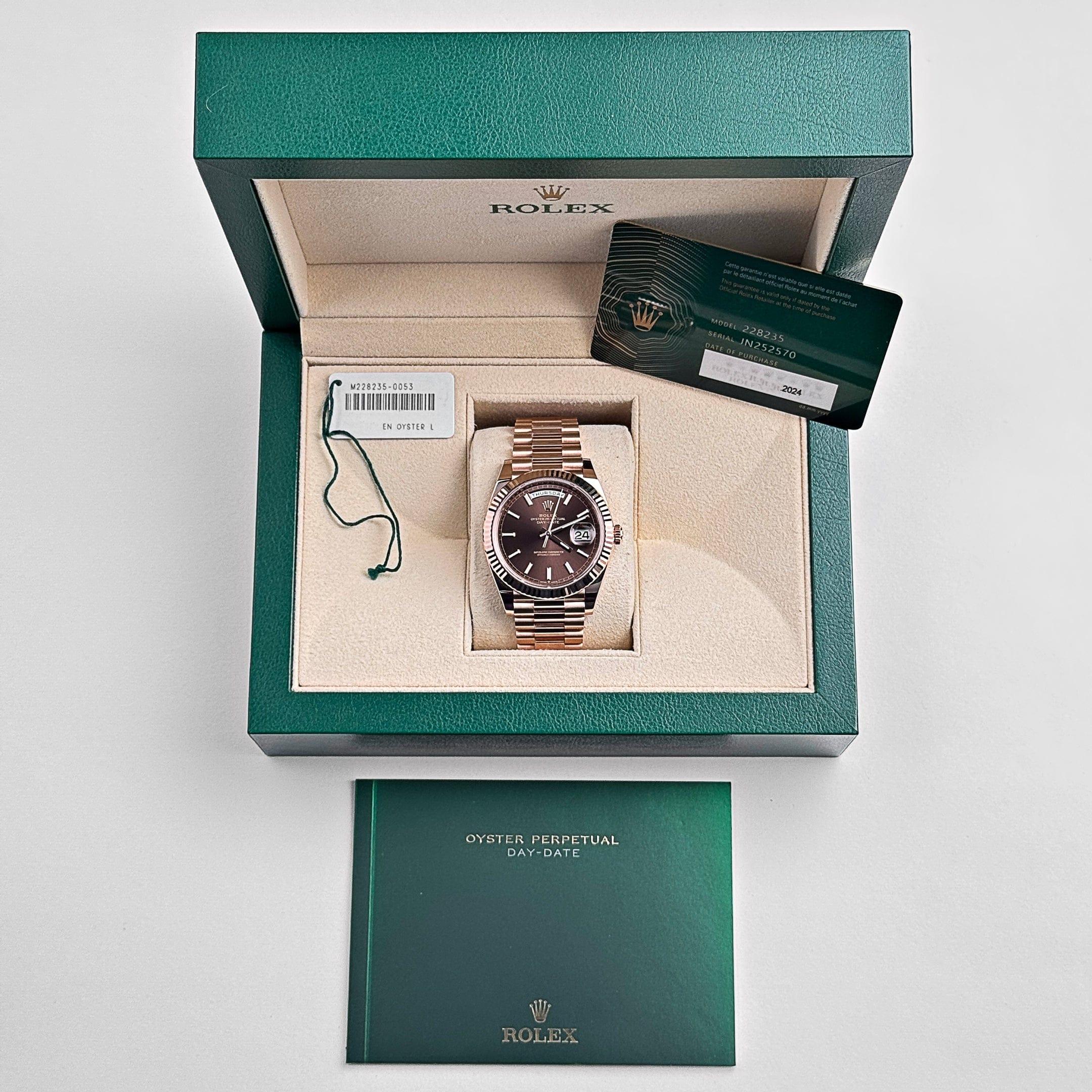 Rolex Day-Date Reference 228235 Rose Gold Chocolate Dial (2024) For ...