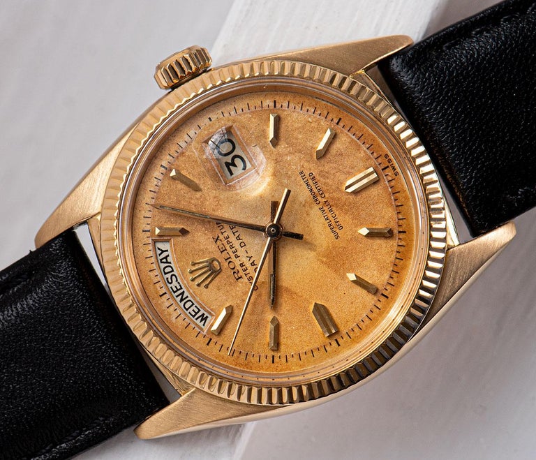 Rolex Day-Date Vintage Gents 18 Karat Yellow Gold Champagne Dial 6611B ...