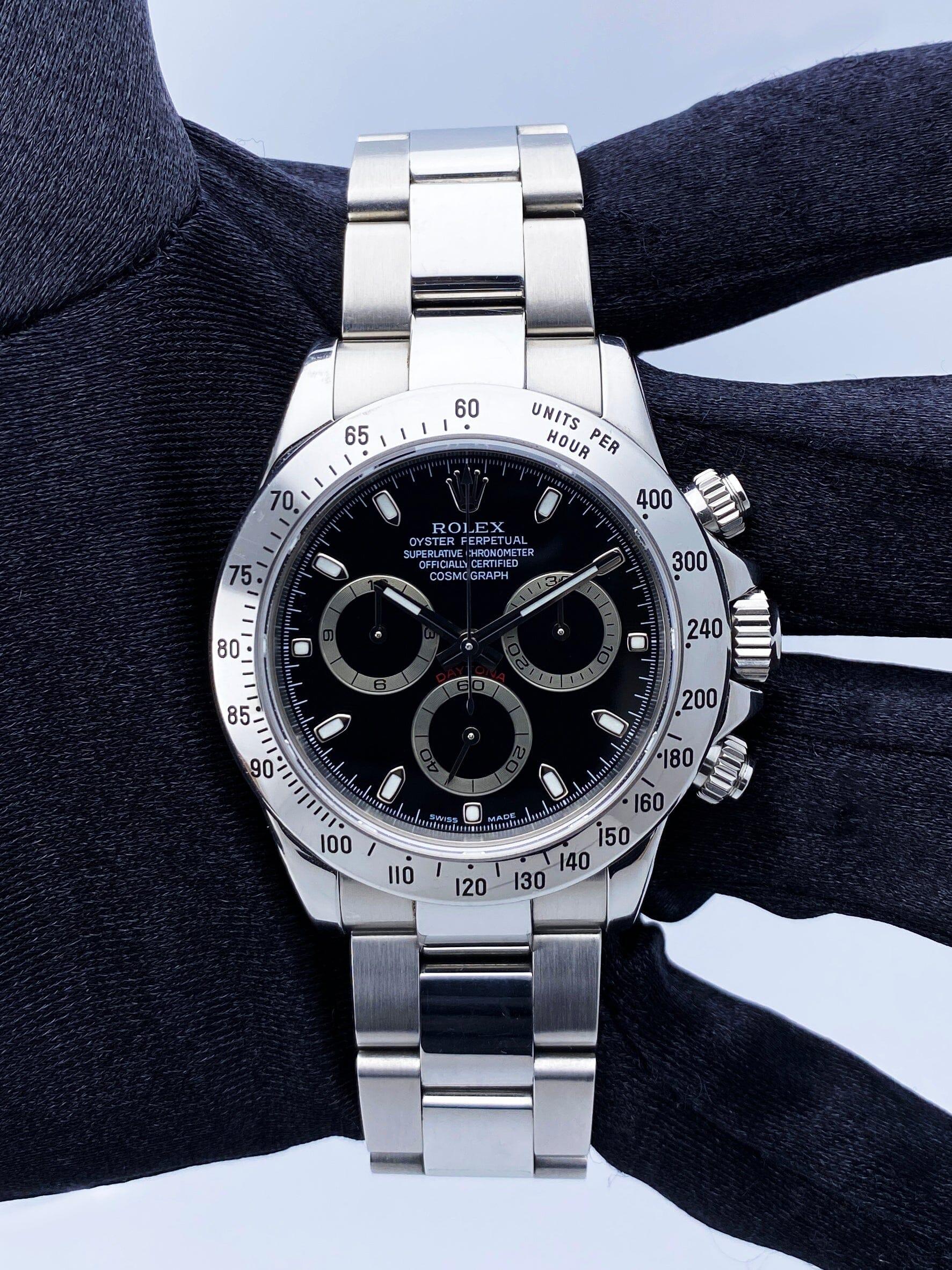 Rolex Daytona 116520 Black Dial Stainless Steel Mens Watch For Sale at ...
