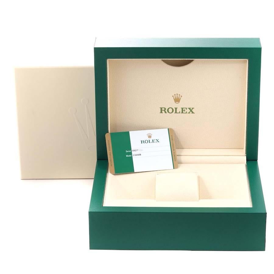 Rolex Daytona 18k Yellow Gold Green Dial Mens Watch 116508 Box Card at ...