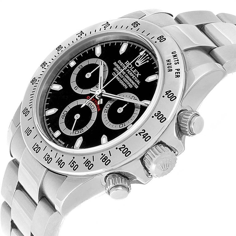 Rolex Daytona Black Dial Chronograph Steel Men's Watch 116520 Unworn ...