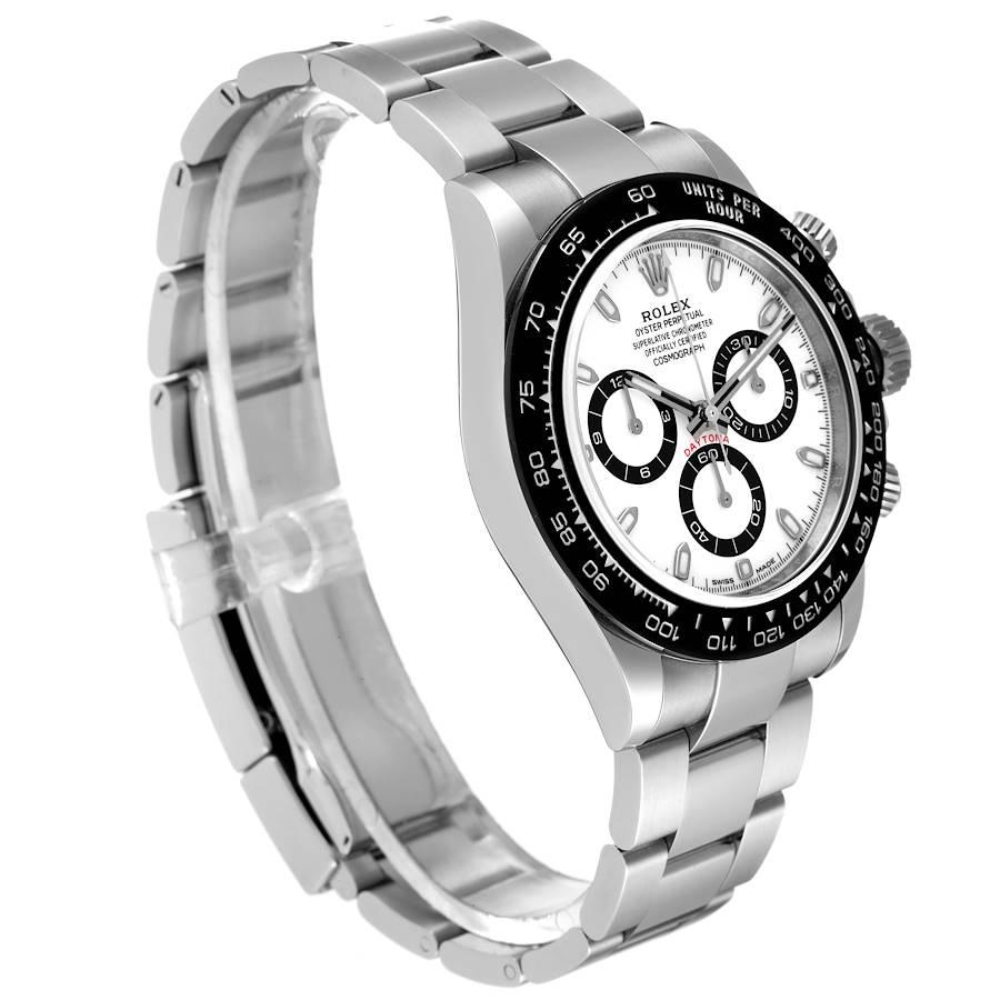 Rolex Daytona Ceramic Bezel White Dial Steel Mens Watch 116500 Box Card ...