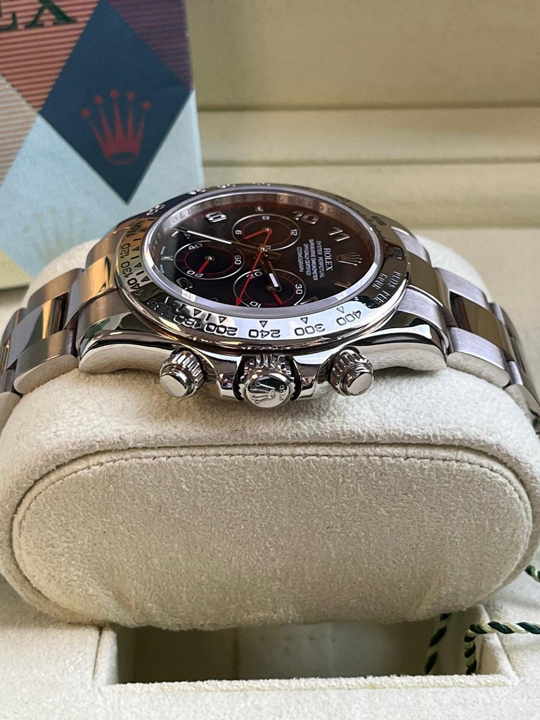 Rolex Daytona Cosmograph 40mm Black Racing Dial White Gold Mens Watch ...