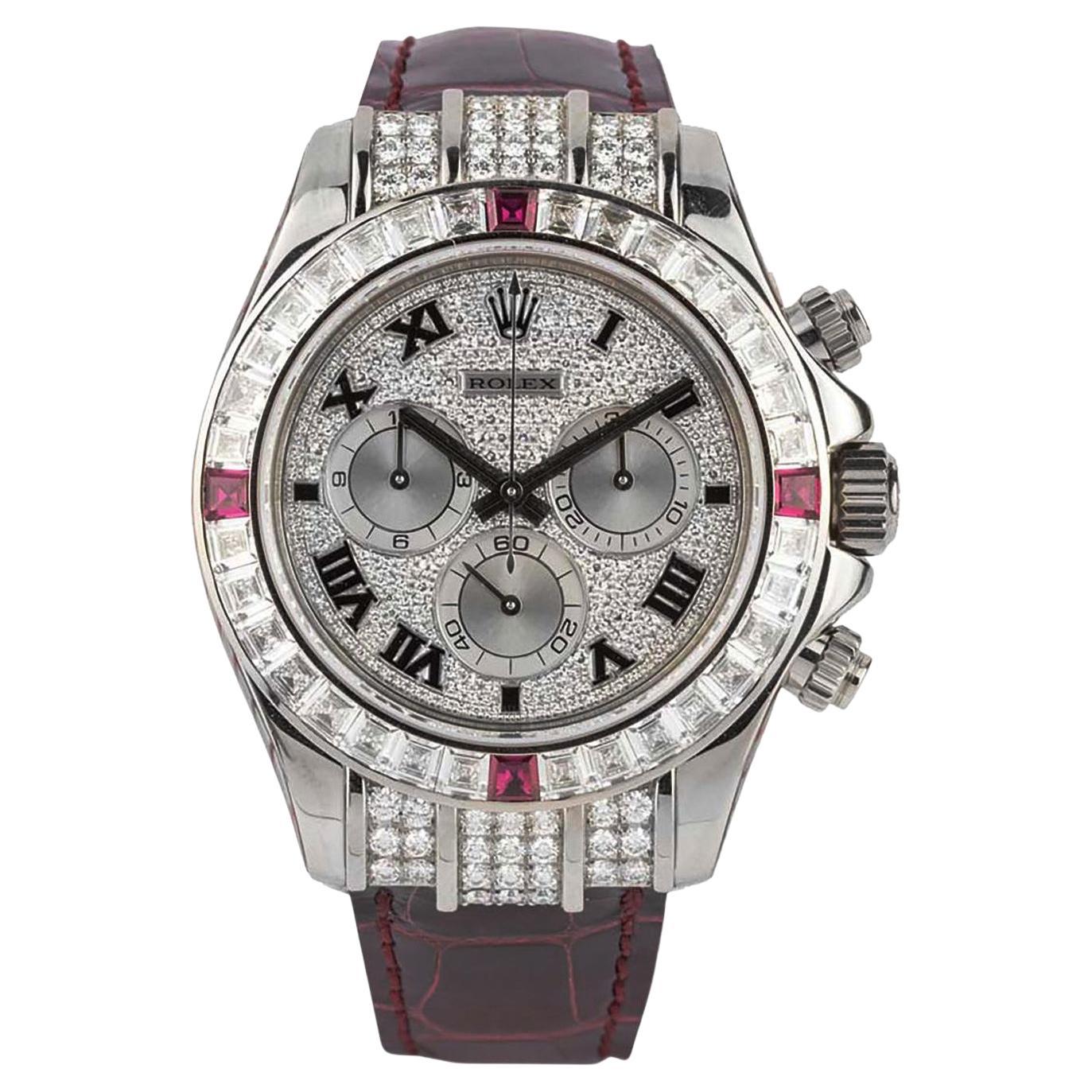 Rolex Cosmograph Daytona Diamond and Ruby Watch 116599 For Sale at 1stDibs