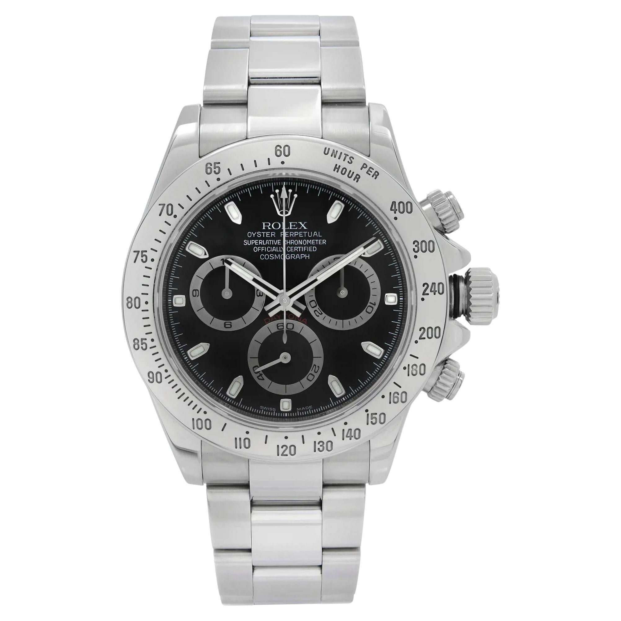 Rolex Daytona 116520 Men's Stainless Steel Chronograph Watch at 1stDibs