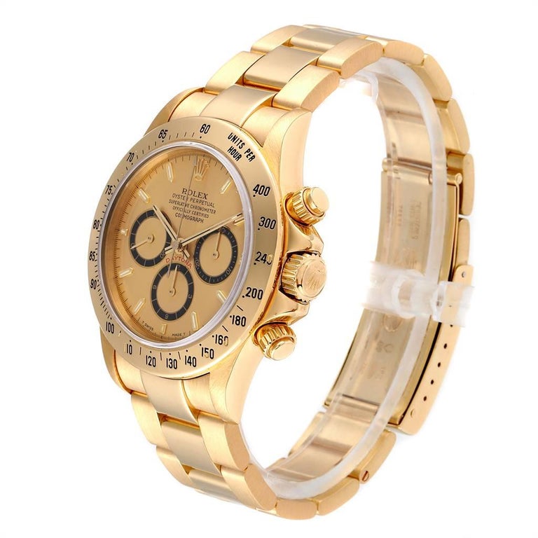 Rolex Daytona Inverted 6 Yellow Gold Chronograph Men's Watch 16528 For ...
