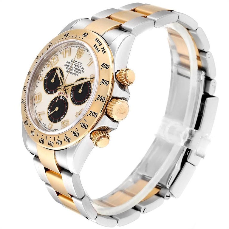 Rolex Daytona Panda Dial Steel Yellow Gold Men's Watch 116523 Box Card ...