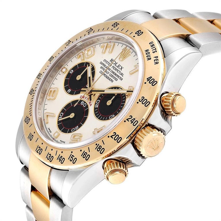 Rolex Daytona Panda Dial Steel Yellow Gold Men's Watch 116523 Box Card ...