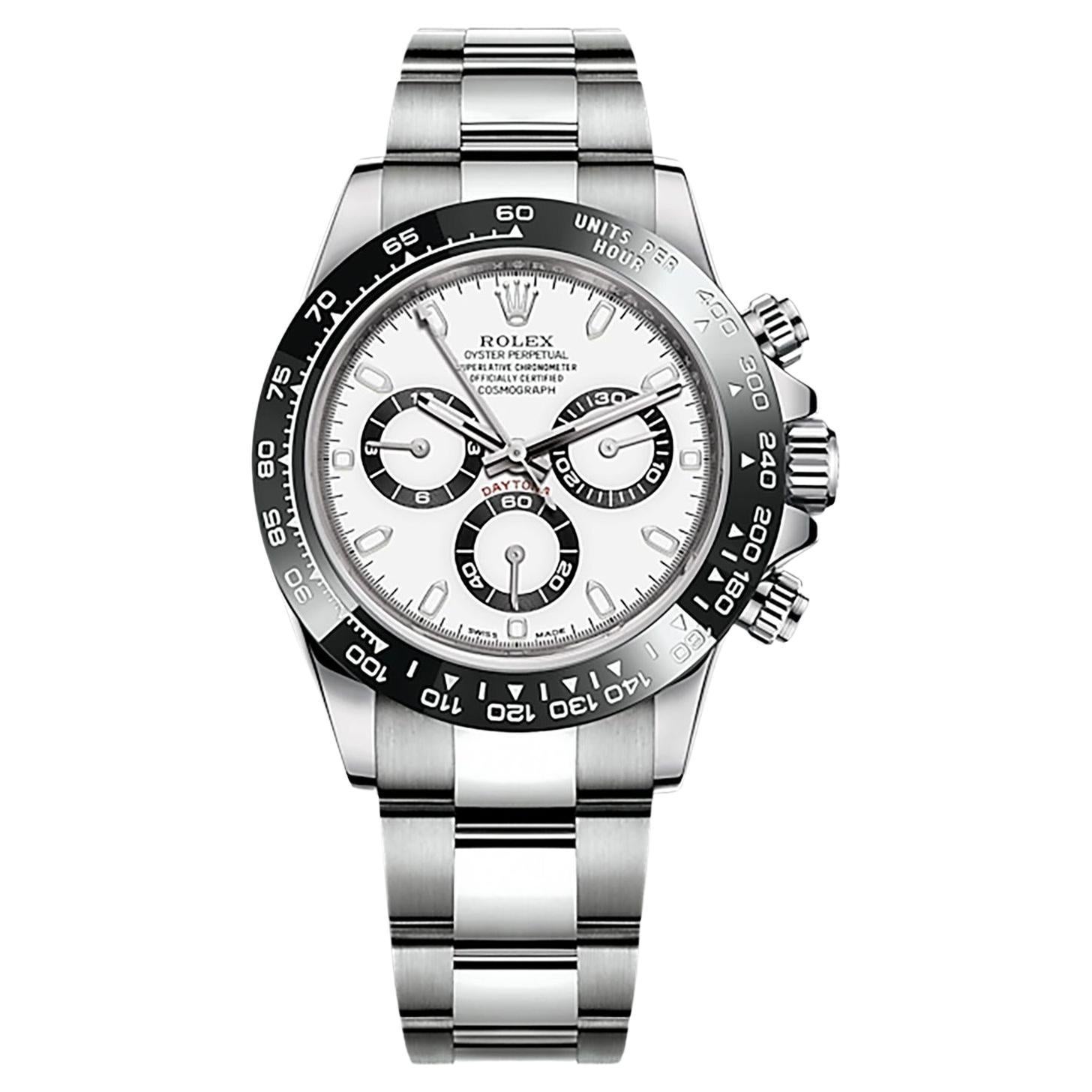 Rolex Daytona Ceramic Bezel White Dial Steel Mens Watch 116500 Unworn ...