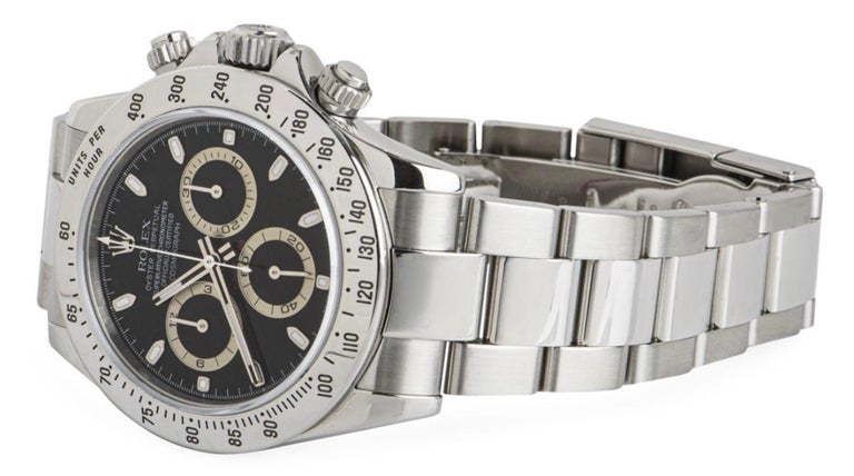 Rolex Daytona Edelstahl schwarzes Zifferblatt Uhr 116520 im Angebot bei ...
