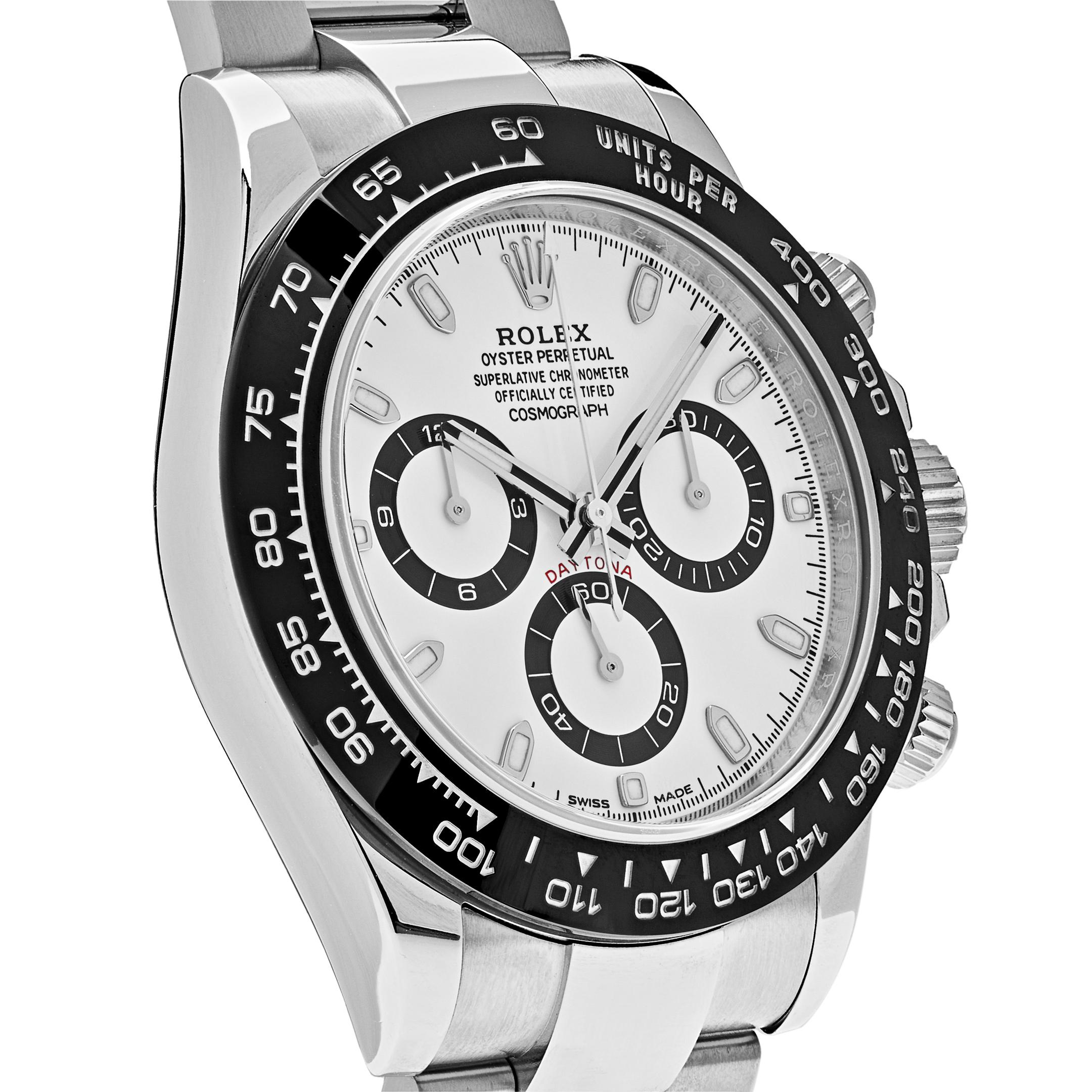 Rolex Daytona Stainless Steel White Dial Ceramic Bezel 116500LN, '2017 ...