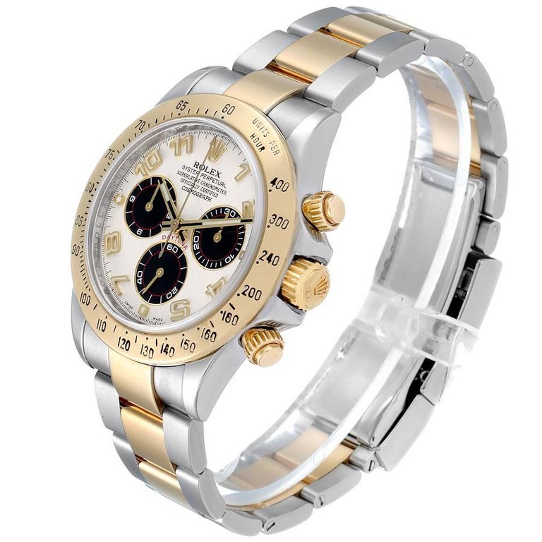 Rolex Daytona Steel 18k Yellow Gold Panda Dial Mens Watch 116523 For ...