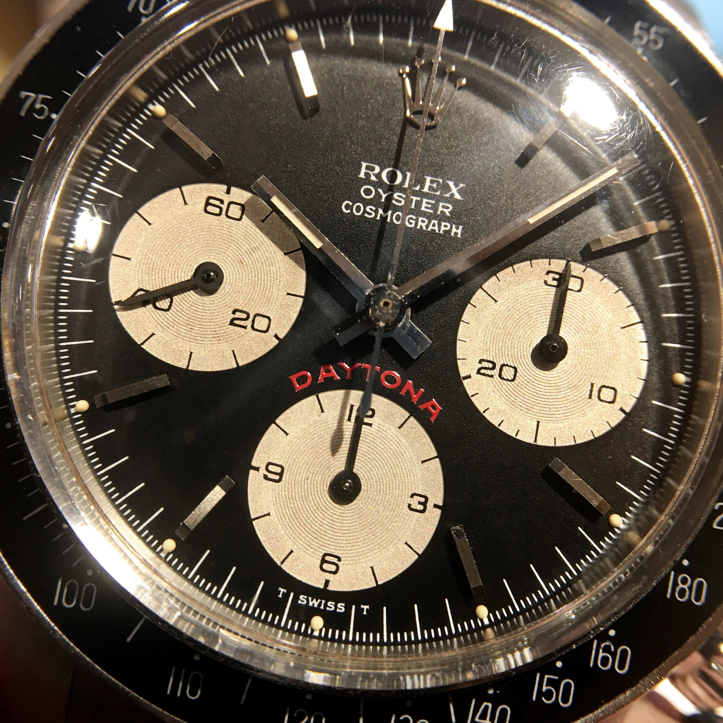 Rolex Daytona Steel Black Dial Big Red 6263 Stardust Sub Registers ...