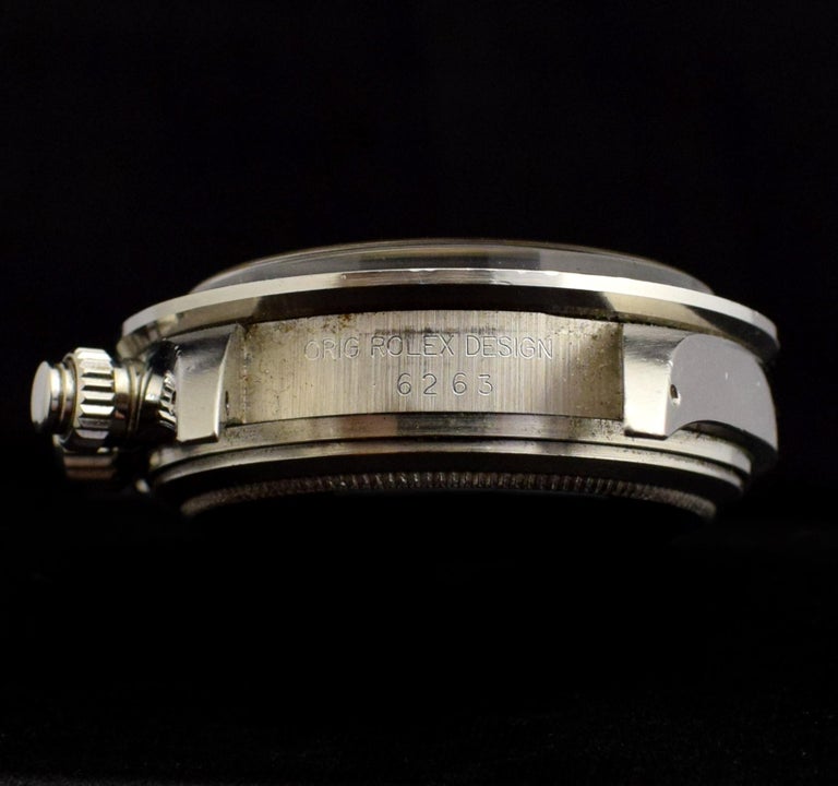 Rolex Daytona Steel Black Dial Big Red 6263 Stardust Sub Registers ...