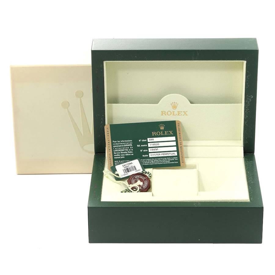 Rolex Daytona Steel White Dial Chronograph Mens Watch 116520 Box Card ...