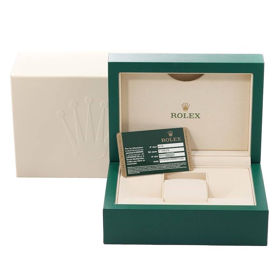 Rolex Daytona Steel Yellow Gold Black Dial Mens Watch 116523 Box Card ...