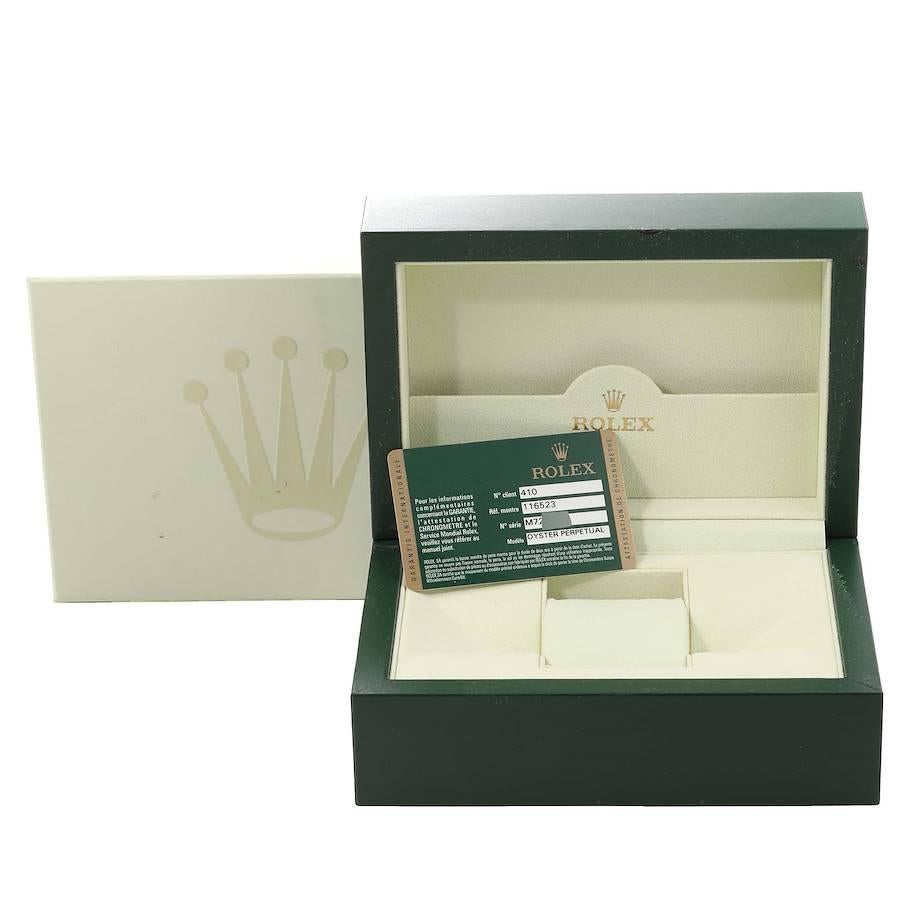 Rolex Daytona Steel Yellow Gold Black Dial Mens Watch 116523 Box Card ...