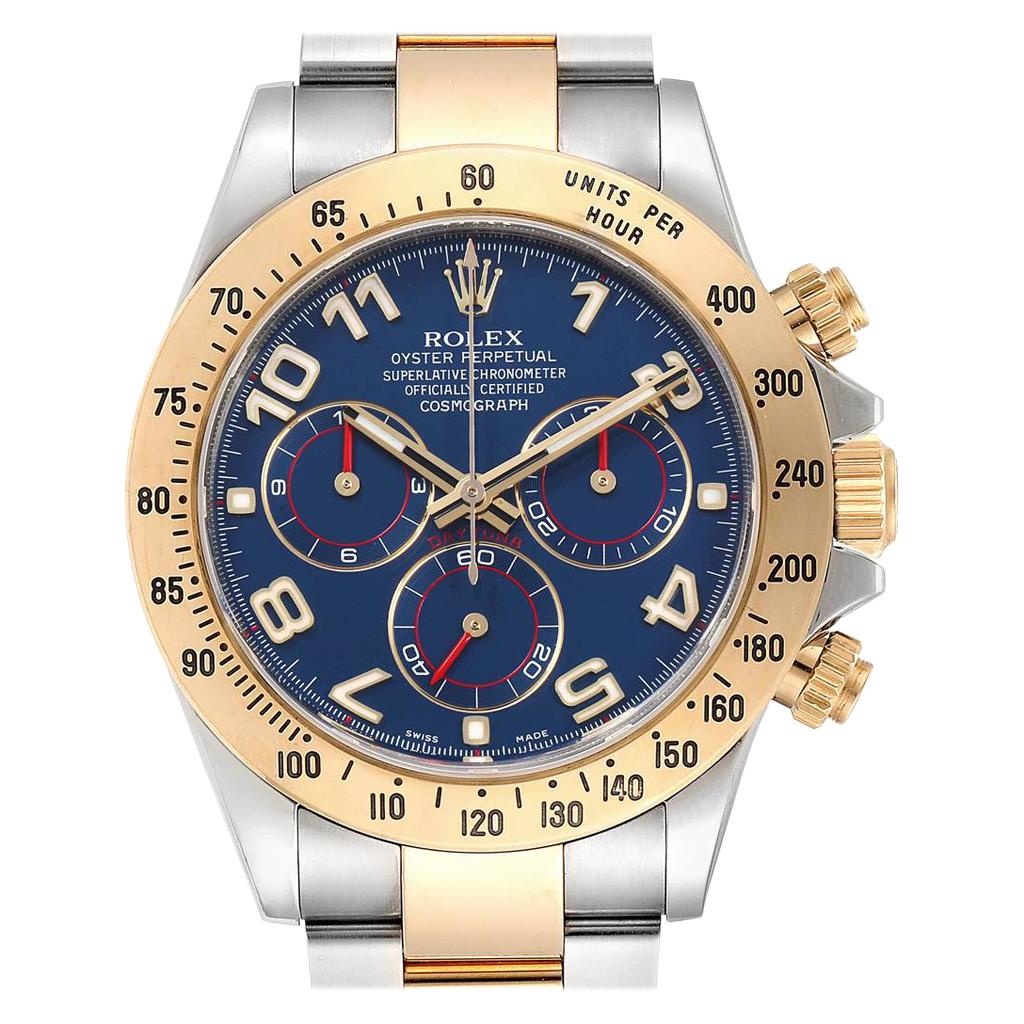 Rolex Daytona Steel Yellow Gold Blue Racing Dial Men's Watch 116523 For ...