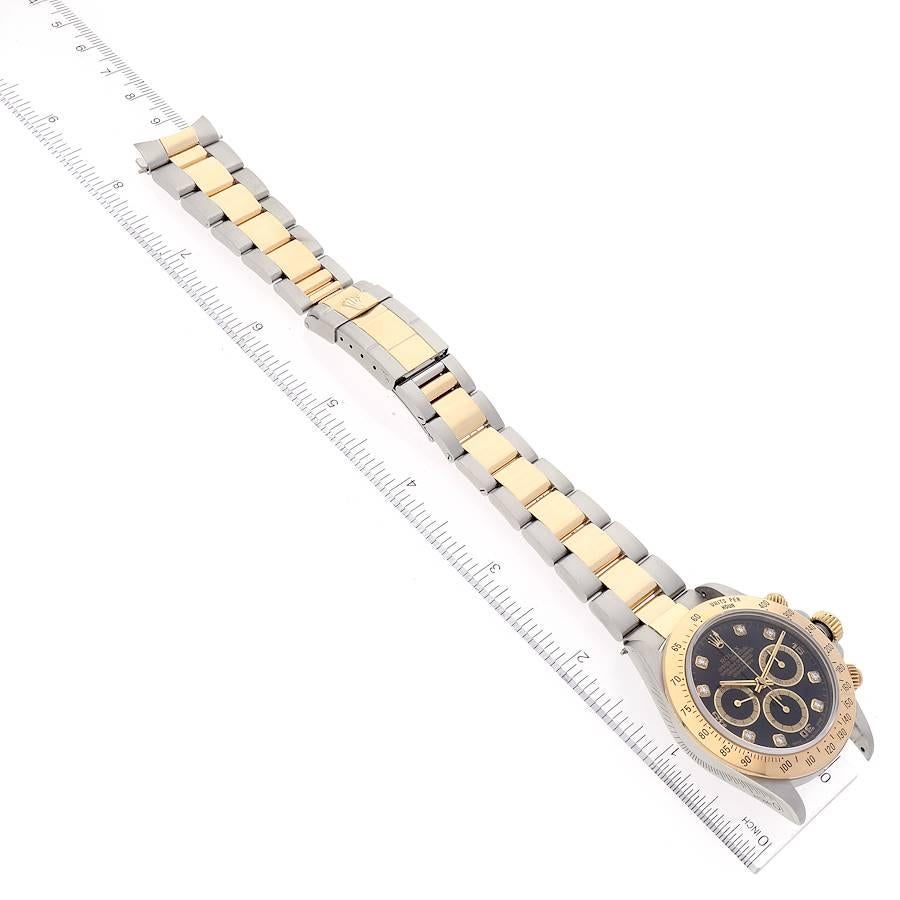 Rolex Daytona Steel Yellow Gold Inverted 6 Black Dial Mens Watch 16523 ...