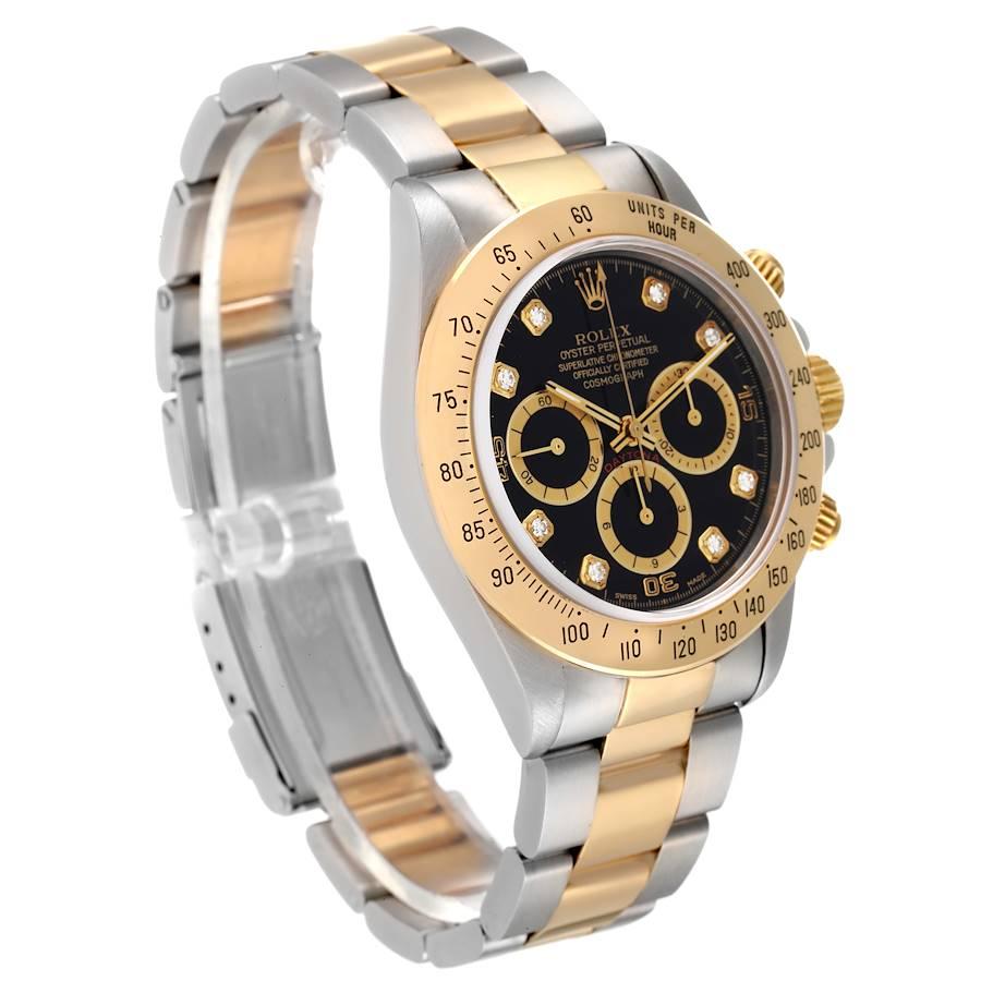Rolex Daytona Steel Yellow Gold Inverted 6 Black Dial Mens Watch 16523 ...